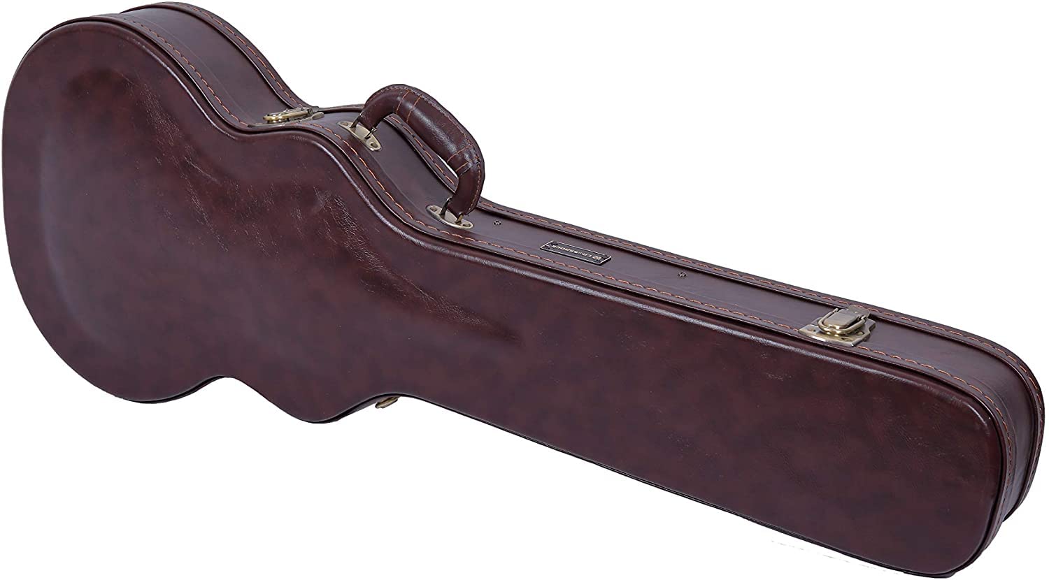 Crossrock Hardshell Arch Top Wood Case fits Les Paul Electric Guitars-Brown(CRW620LBR)