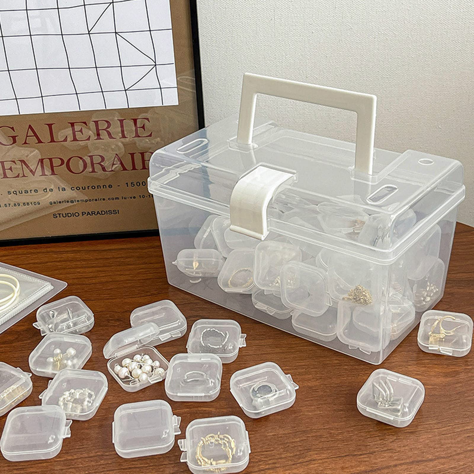 Ankexin 10x Mini Plastic Storage Container Box Portable Medicine Holder Storage Organizer Jewelry Packaging for Earring