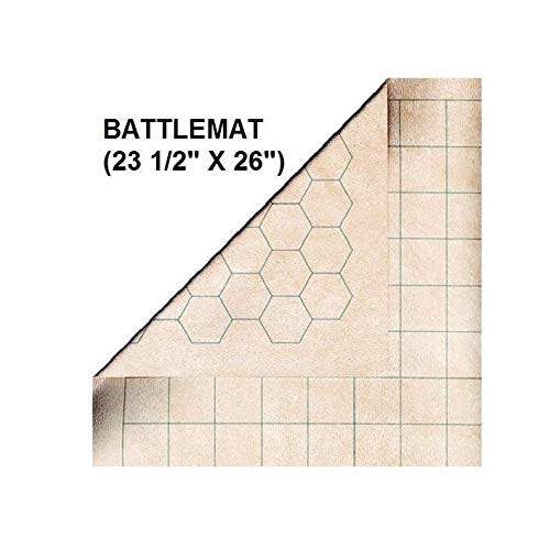 Chessex Role Playing Play Mat: Battlemat Double-Sided Reversible Mat for RPGs and Miniature Figure Games (26 in x 23 1/2 in) Squares/Hexes