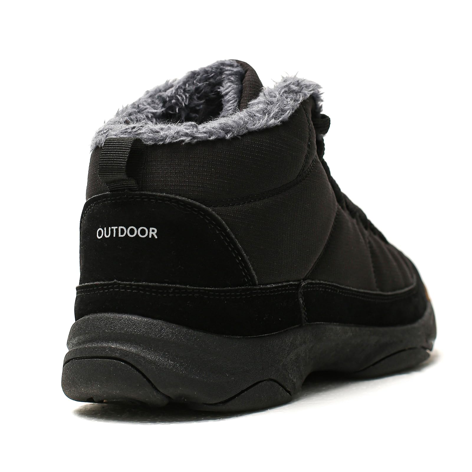 Azooken Men's Winter Backpacking Snow Boots Warm Water Resistant Trekking Shoes Non Slip Fur Lining Casual Comfortable Hiking Boot(6119-Elegant Black47)