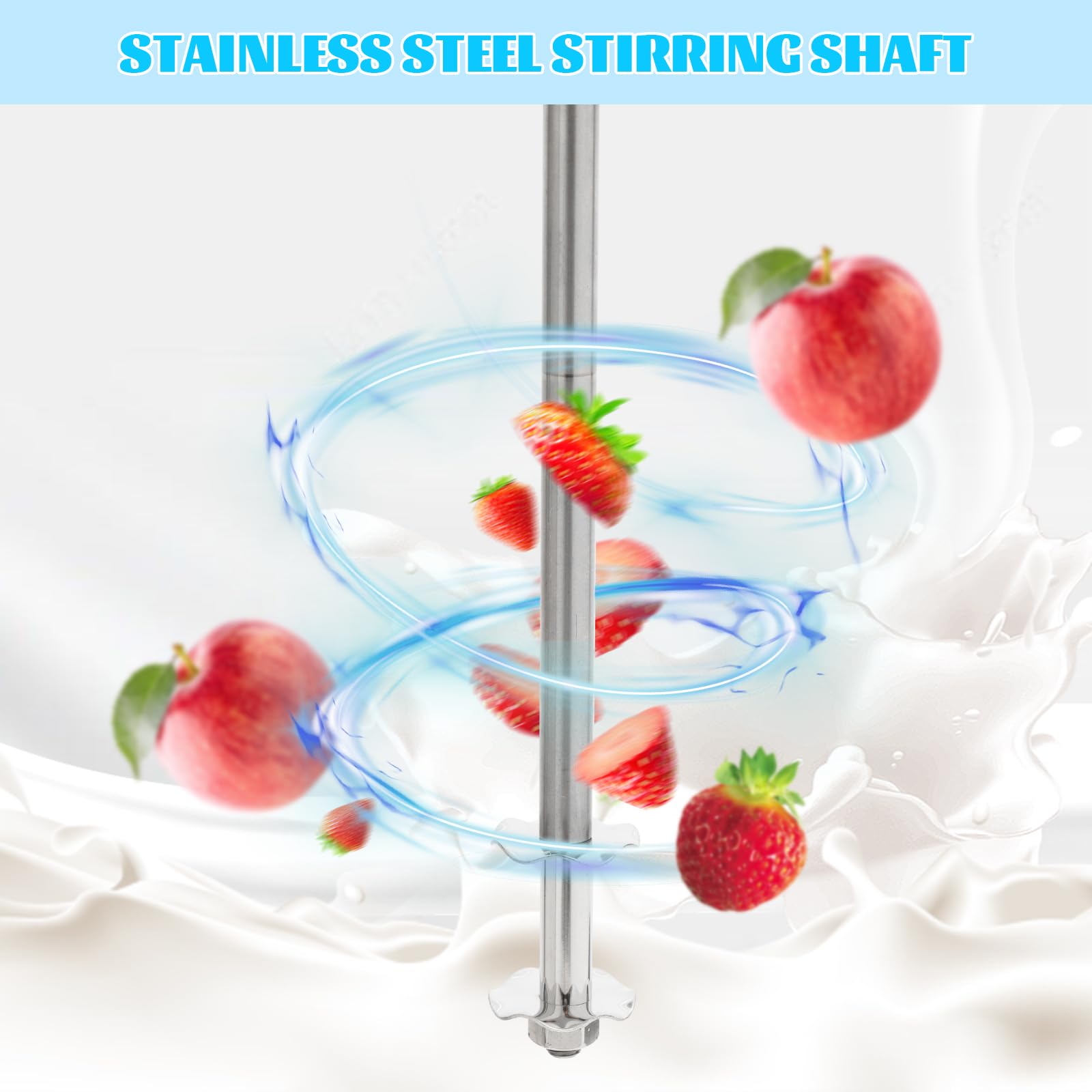VPABES Electric Milkshake Maker, Commercial Stainless Steel Milk Shake Machine Drink Mixer Adjustable Speed Malt Maker Machine Smoothie Milk Foam Tea Mixer Blender + Cups (2 Head)