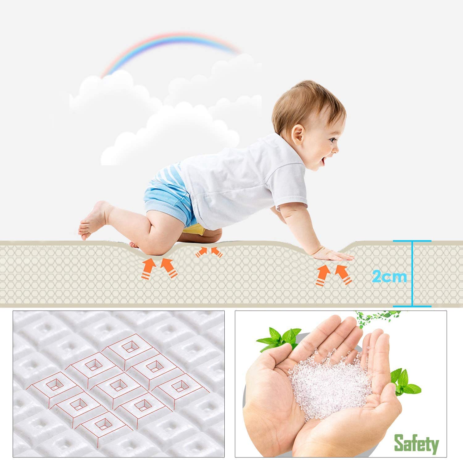 Baby Puzzle Play Mat Portable Splicing Crawling Mat Waterproof Extra Thick Foam Playmat Non-Slip Durable Rebound Puzzle Mat Play Mat for Infants, Toddlers, Kids