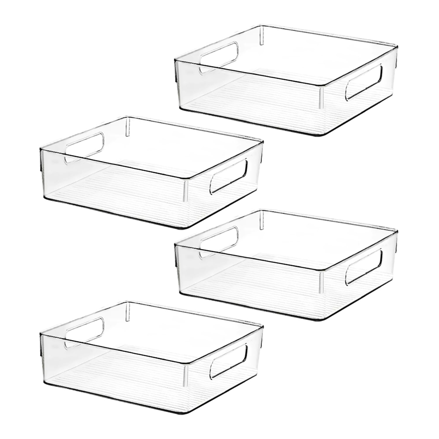 Clear Plastic Storage Bins, Pantry Organizers and Storage or Kitchen Organization and Storage Containers Bins for Organizing, Fridge, Freezer, Bathroom, Pantries, Medicine Cabinet Organizer Bin