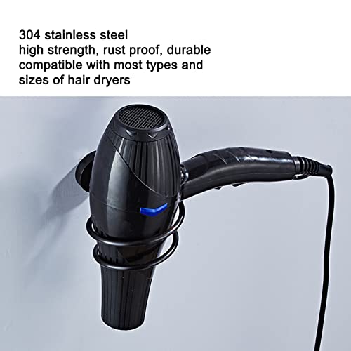 Blow Dryer Holder, Hair Dryer Rack Keep Large Bearing Capacity 304 Stainless Steel Rust Proof for Bathroom (ORB)