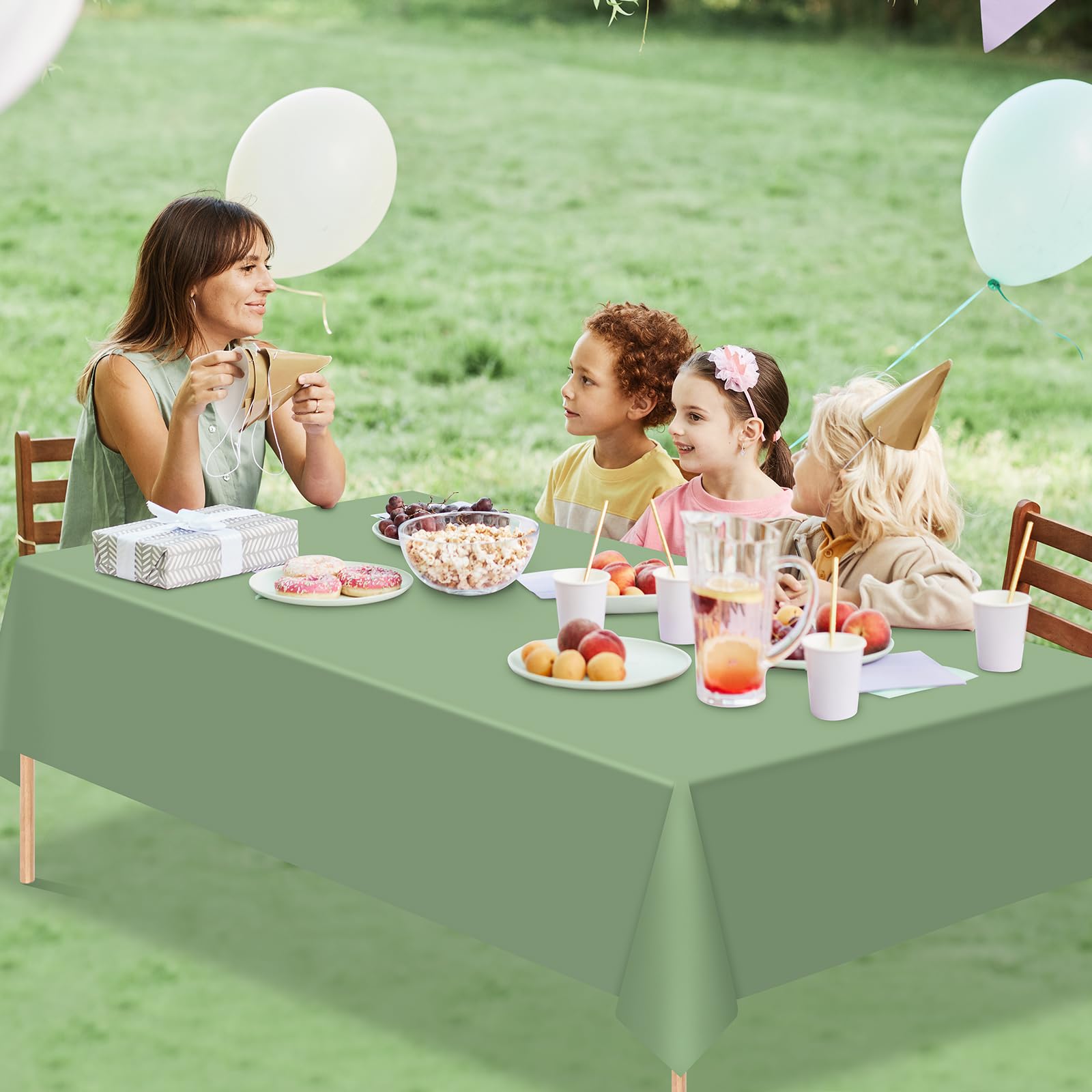 YIDAKO 24 Pack Sage Green Tablecloths Light Green Plastic Disposable Tablecloth Sage Rectangle Tables Cover for Birthday Bridal Wedding Baby Shower Party Decorations, 54 X 108Inch