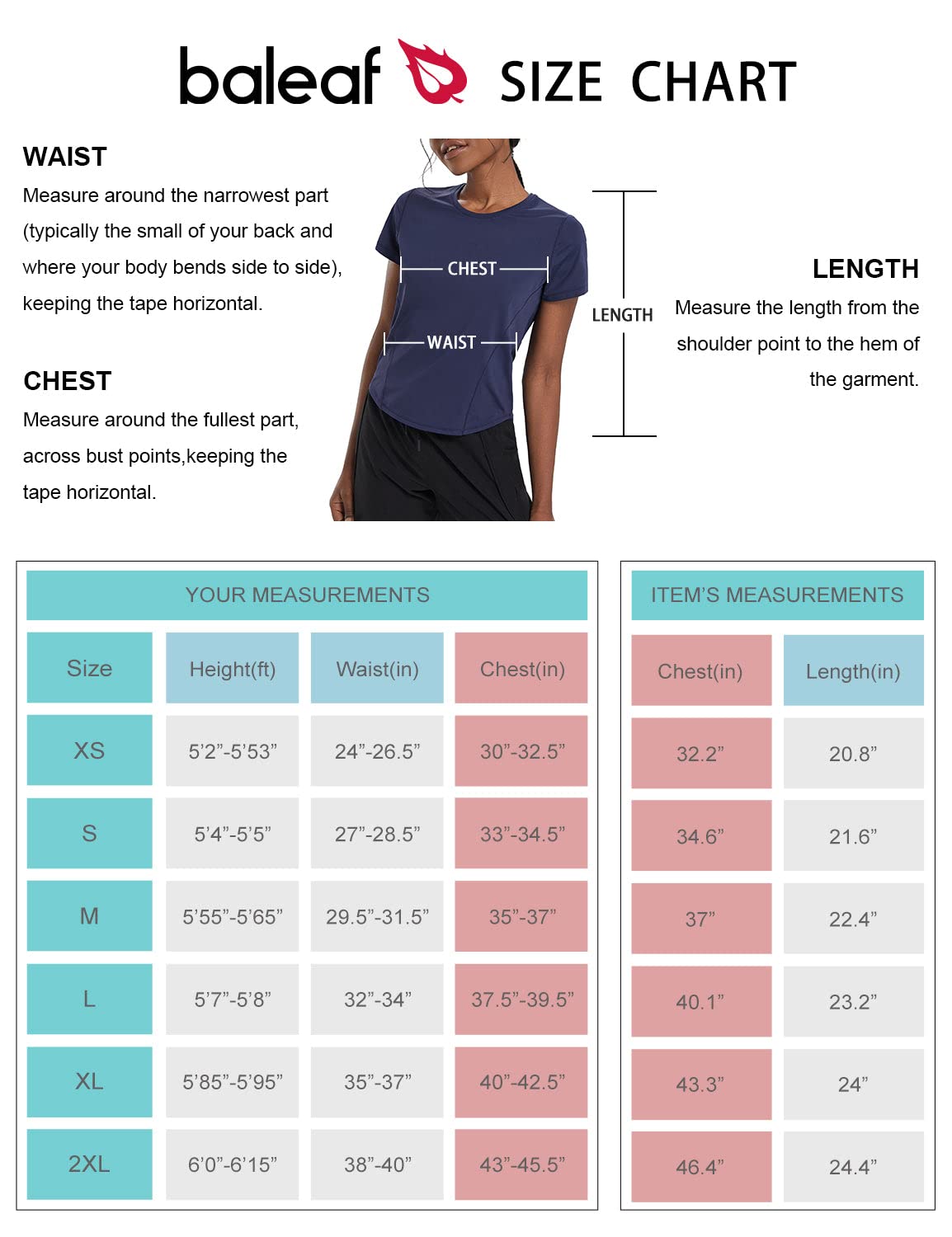 BALEAF Women's Yoga Running Workout T-Shirt Short Sleeve Stretch Soft Lounge Quick Dry Navy L