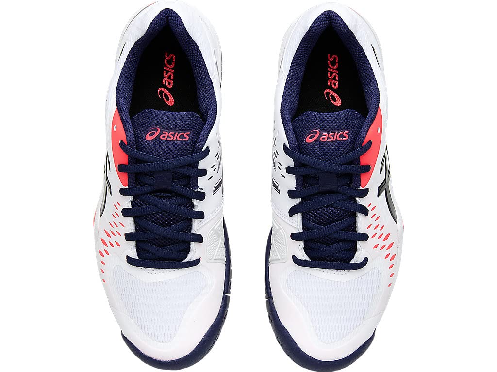 ASICS Women's Gel-Challenger 12 Tennis Shoes, 7, White/Techno Cyan