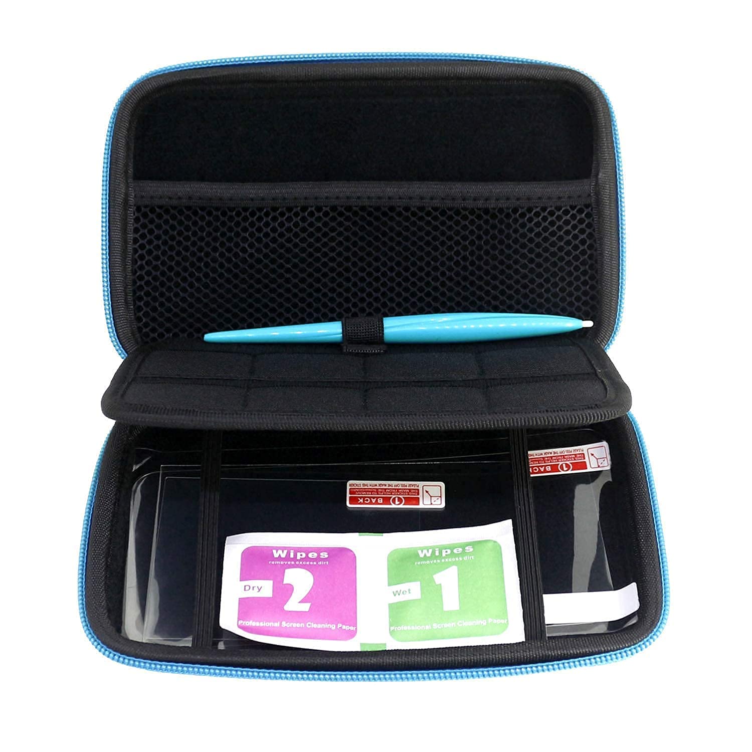 Crystal Clear Case for New Nintendo 2DS XL and for New Nintendo 2DS XL with Stylus,2 Screen Protector Film and 8 pcs Game Card Cases