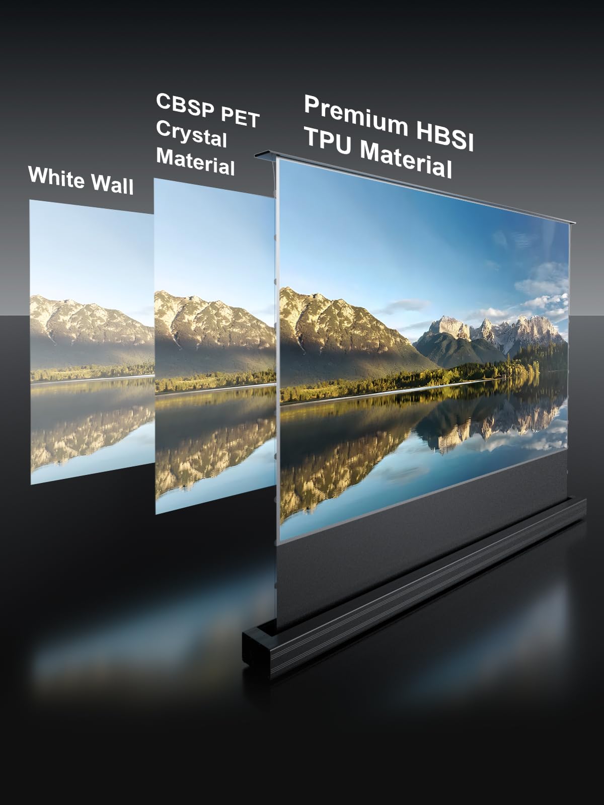 AWOL VISION LTV-2500 and 120" Motorized ALR Floor Rising Projector Screen,Active 3D, 150", 2600 Lumen, HDR10+, UST Laser TV Projector (Fire TV Stick 4K Max Included)