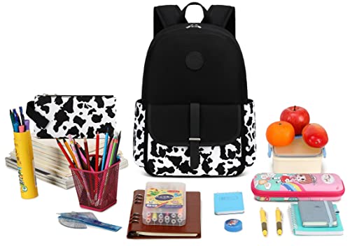 Bluboon Gils Bookbags Middle School Backpack Schoolbag for Teens Girls High School(Cow Print 3 in 1)