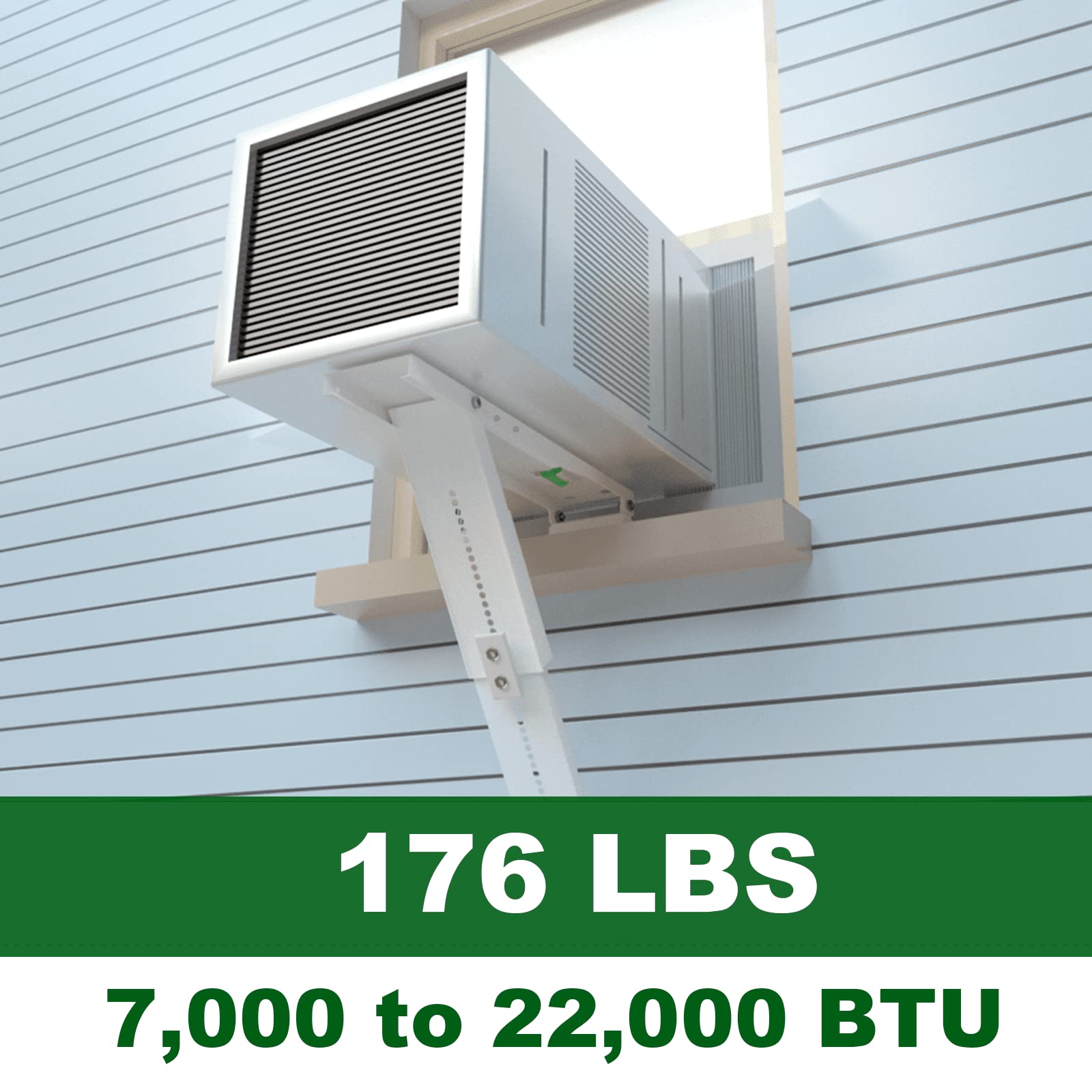 Air Conditioner Support Bracket Extra Large, ACOCOKI Universal AC Window Support Bracket with Upgraded Extension Leg, Up to 176 lbs, for 7,000 to 22,000 BTU AC Unit