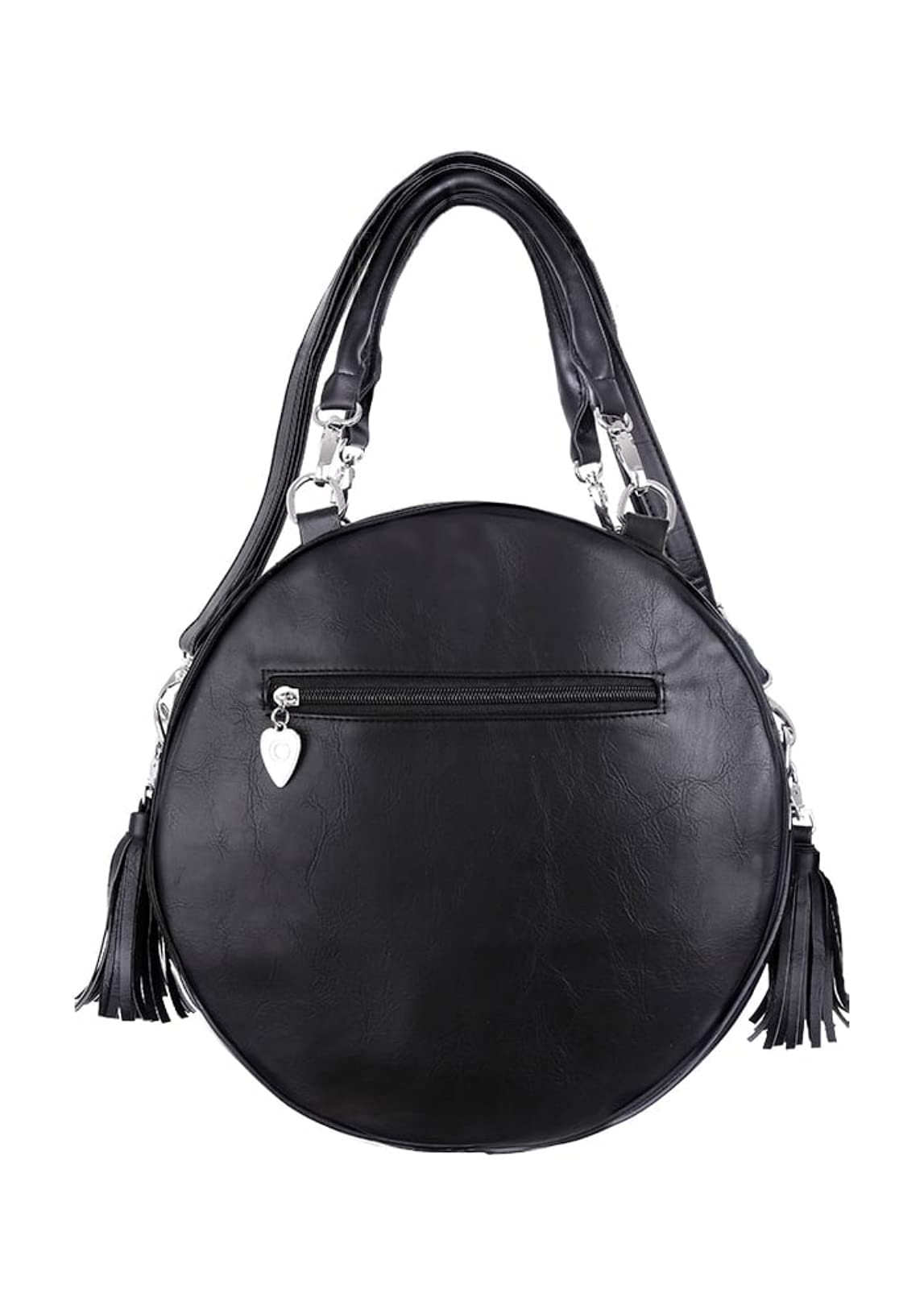 Restyle Henna Wicca Symbols Round Handbag Gothic Moon Faux Leather Shoulder Bag