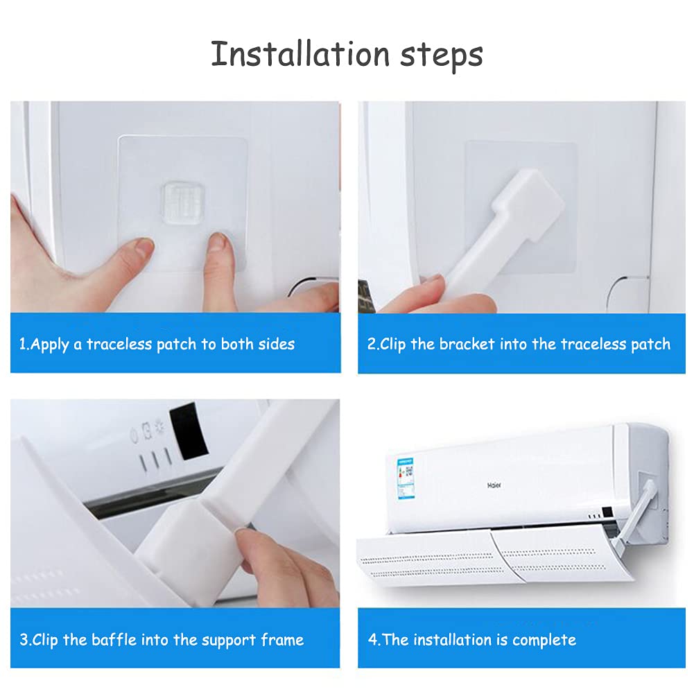 Retractable Air Conditioner Air Deflector, Universal Adjustable Air Conditioning Deflector Air Diverter Cover Telescopic Anti-Wind Baffles Anti Direct Blowing Windshield Wind Guide