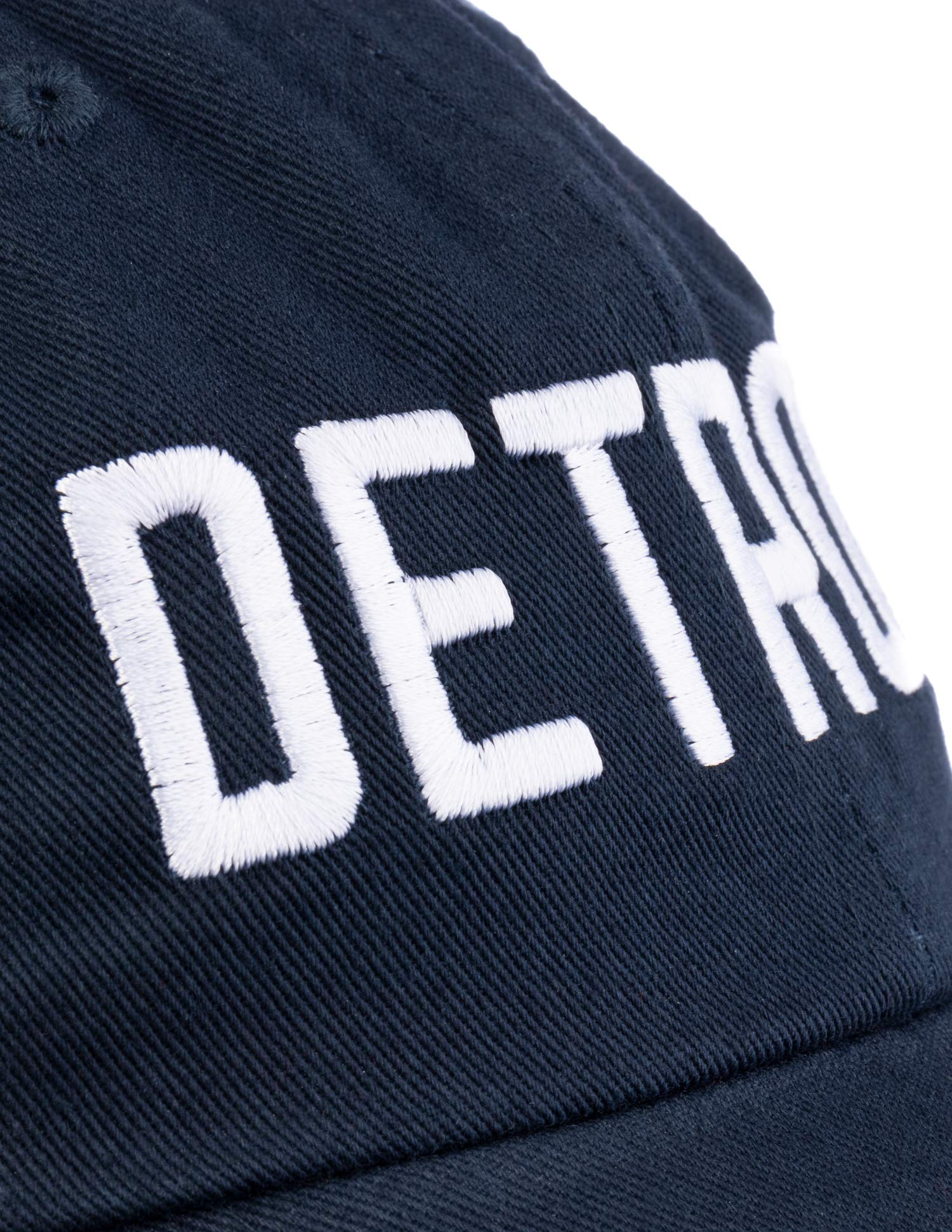 Ann Arbor T-shirt Co. Detroit | Classic Retro City Detroiter 313 Cool Michigan Men's or Women's Cap Dad Hat- Navy