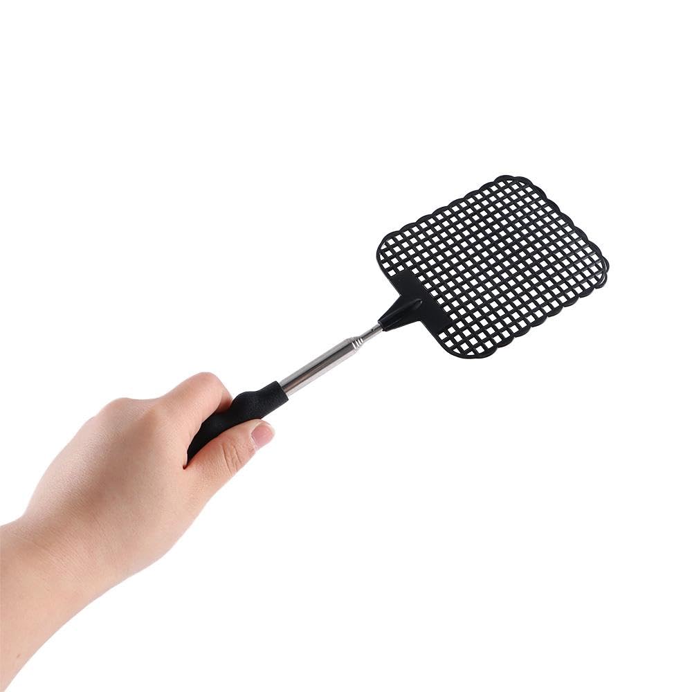 Extendable Fly Swatter Telescopic Plastic Flies Killer Manual Fly Swatter Heavy Duty Plastic Fly Swatter for Indoor Outdoor(Yellow)