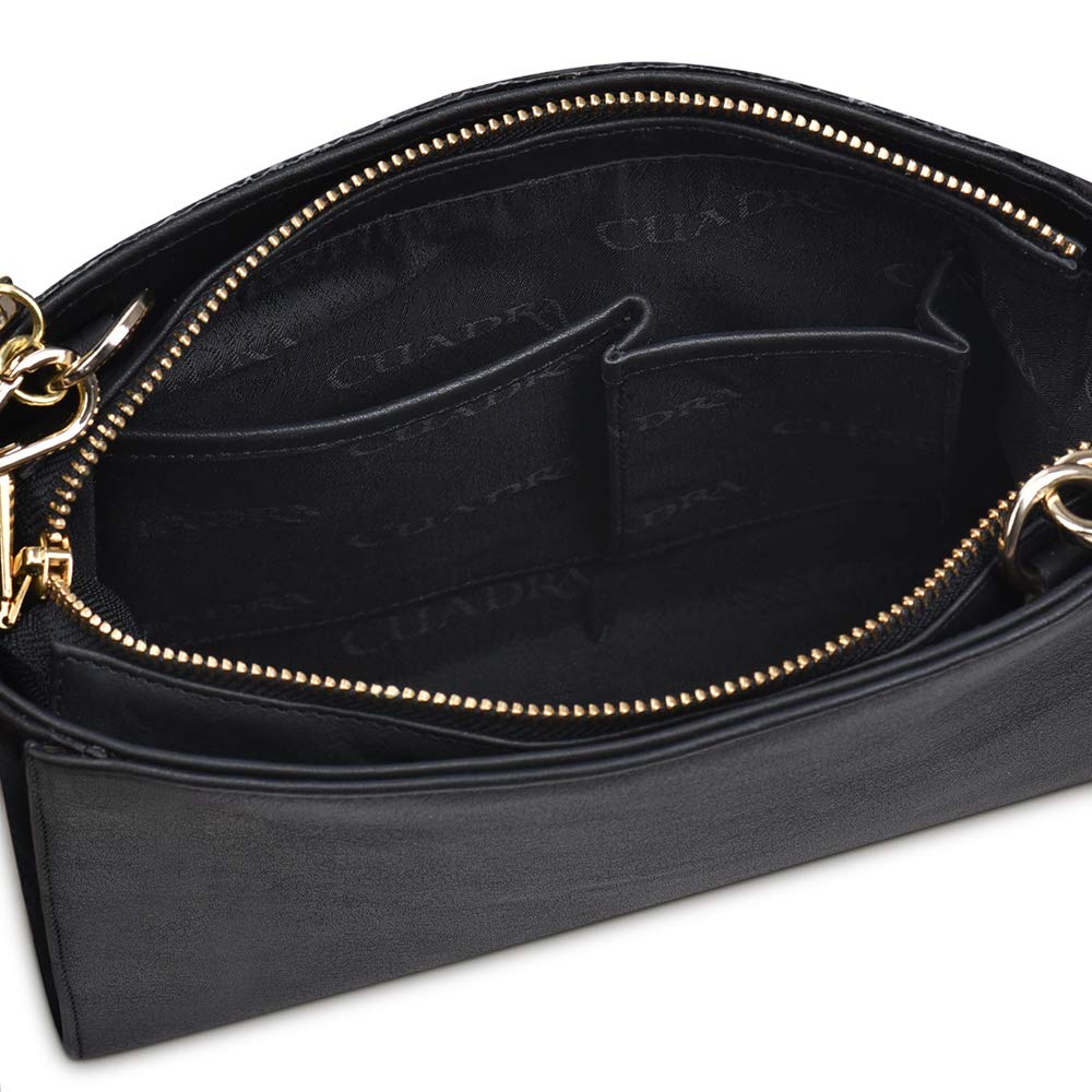 Cuadra Women's Crossbody Bag in Genuine Stingray Leather Black, BO331MA