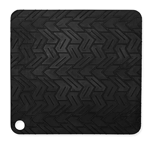 Camco Flexible Grip Pads for RV Leveling Blocks, 10-Inches (L) x 9 ½-Inches (W) | Protects Your Leveling Blocks from Uneven Surfaces | Easy to Carry and Store | 4-Pack (44529), Black