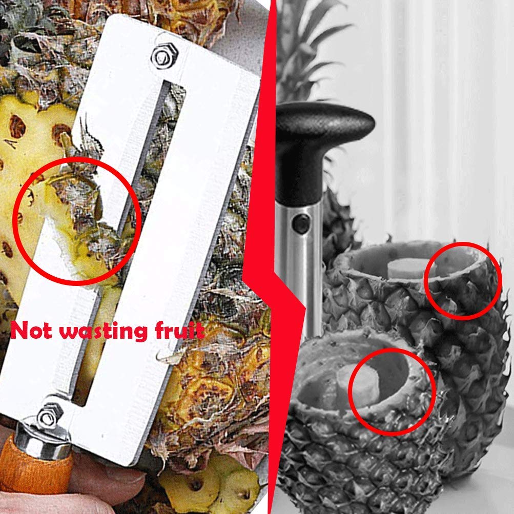 SUPER ZR Sugar Cane Peeler Knife Sugarcane Peeling Kinves Pineapple Peeling Knife Artifact Planing Knife-Stainless Steel-Natural Non-slip Wooden Handle