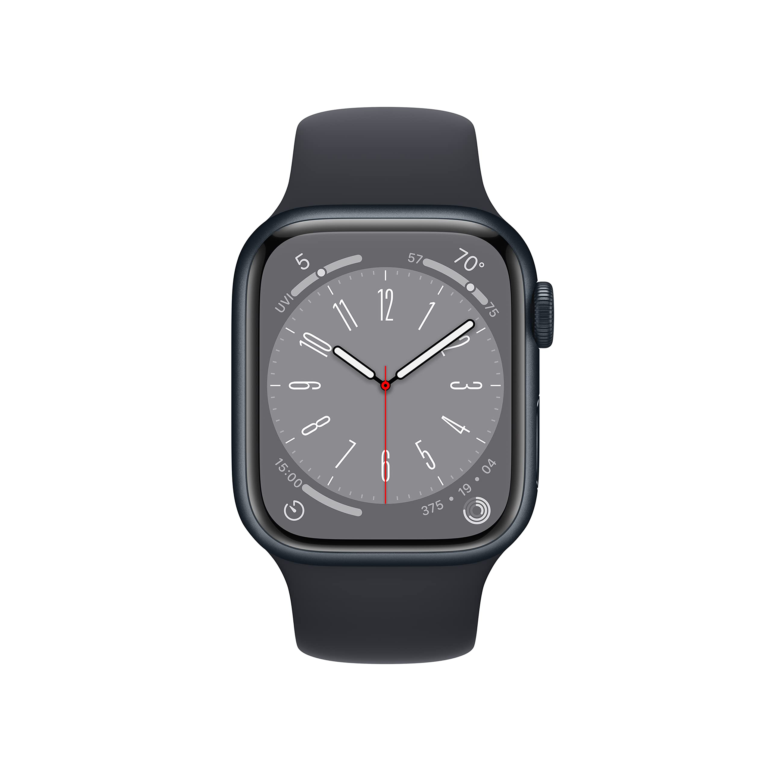 Apple Watch Series 8 [GPS 45mm] Smart Watch w/ Midnight Aluminum Case with Midnight Sport Band - S/M with AppleCare+ (2 Years)