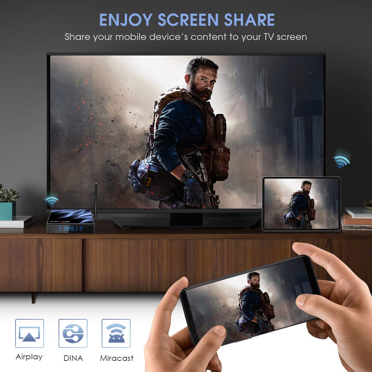 Android TV Box 10.0 4GB RAM 32GB ROM,[2021 Newest] Pendoo X11 PRO Android TV Box Allwinner H616 Quad-Core 64bit with Dual-WiFi 5GHz/2.4GHz BT 4.2, USB 3.0 Ultra HD 6K H.265 Android Box