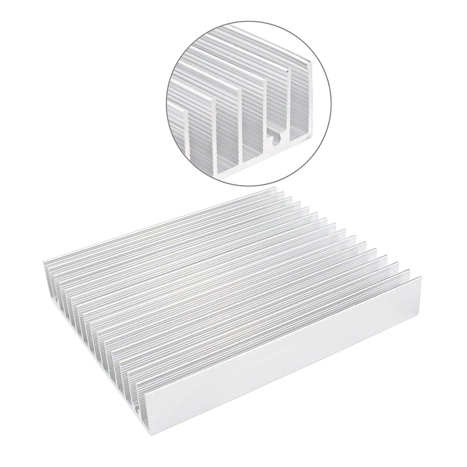 Aluminum Heat Sink Heatsink Module Cooler Fin for High Power Transistor Semiconductor Devices with 16 Pieces fins 120mmx 100mm x 18mm (2 Pieces)