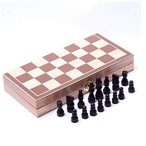 ATAAY Chess Board Set Folding Wooden Set Pieces SetFunny Game Chessmen Collection PortableTraditional Games