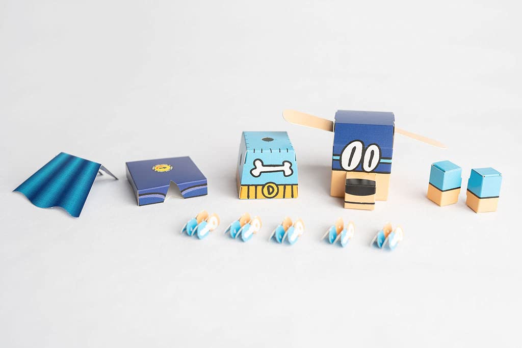 Cubles Dog Man 3 Pack - Featuring Chief, Sarah Hatoff, and Bark Knight - Create a Fun Durable Paperboard Action Figure - Puzzle - Origami - STEM Craft - Collectible Gift - No Glue No Scissors