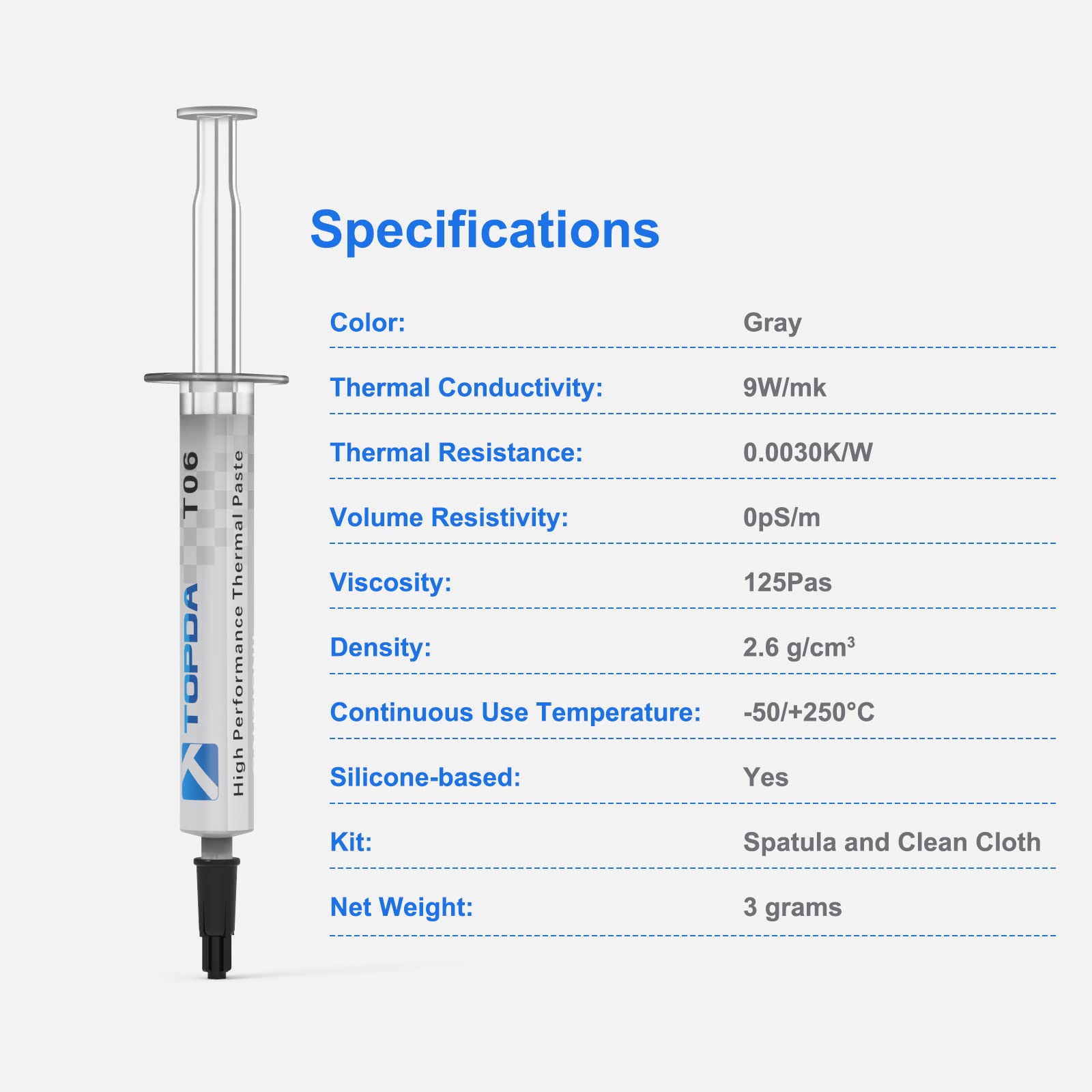 Thermal Paste, Heatsink Paste, Thermal Compound Paste for CPU Coolers GPU IC Processor High Performance CPU Thermal Paste 3g