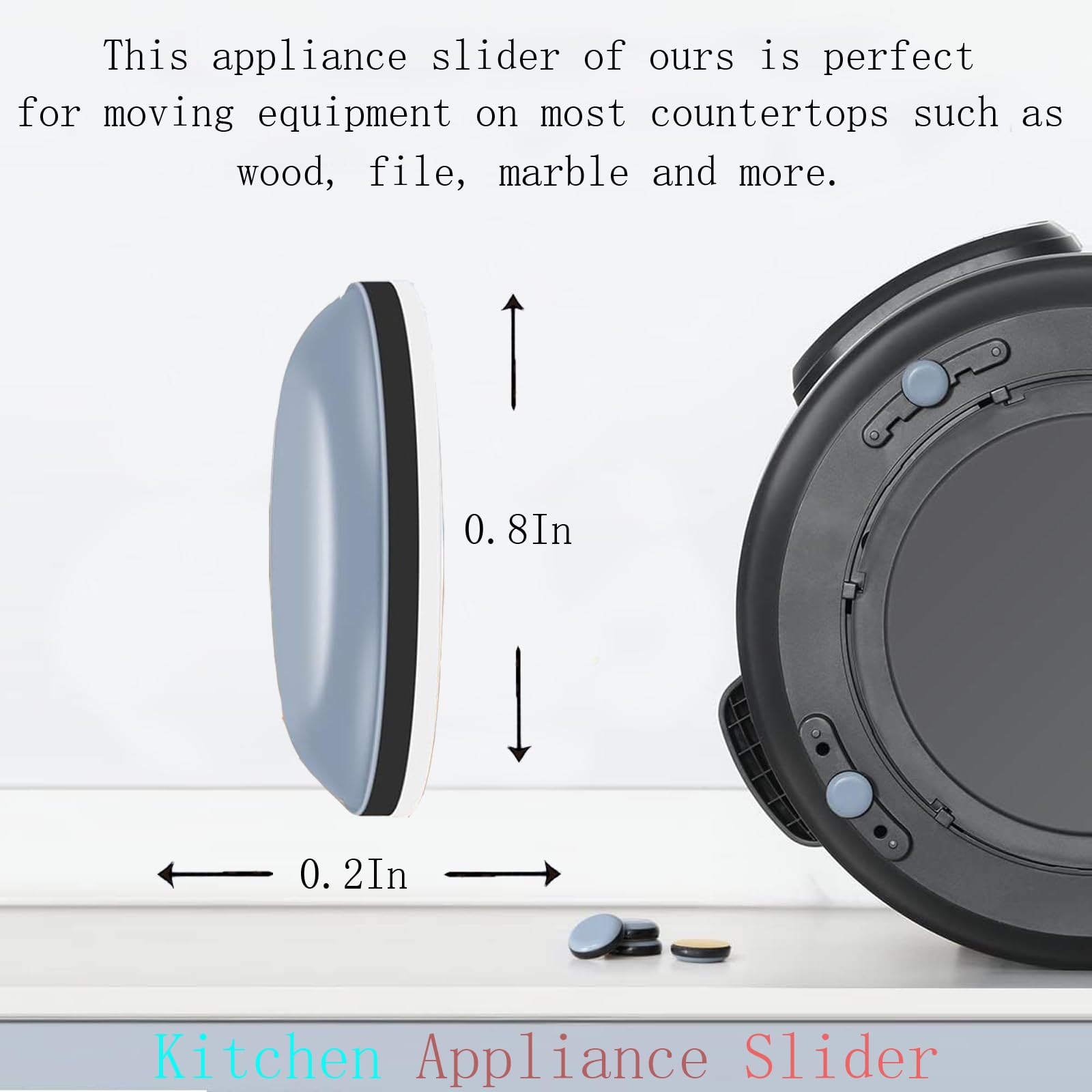 Appliance Sliders for Kitchen Appliances, 24 PCS Easy Moving & Saving Space Self Stick Appliance Slider for Most Countertop Small Kitchen Appliance Coffee Maker, Air Fryer, Pressure Cooker