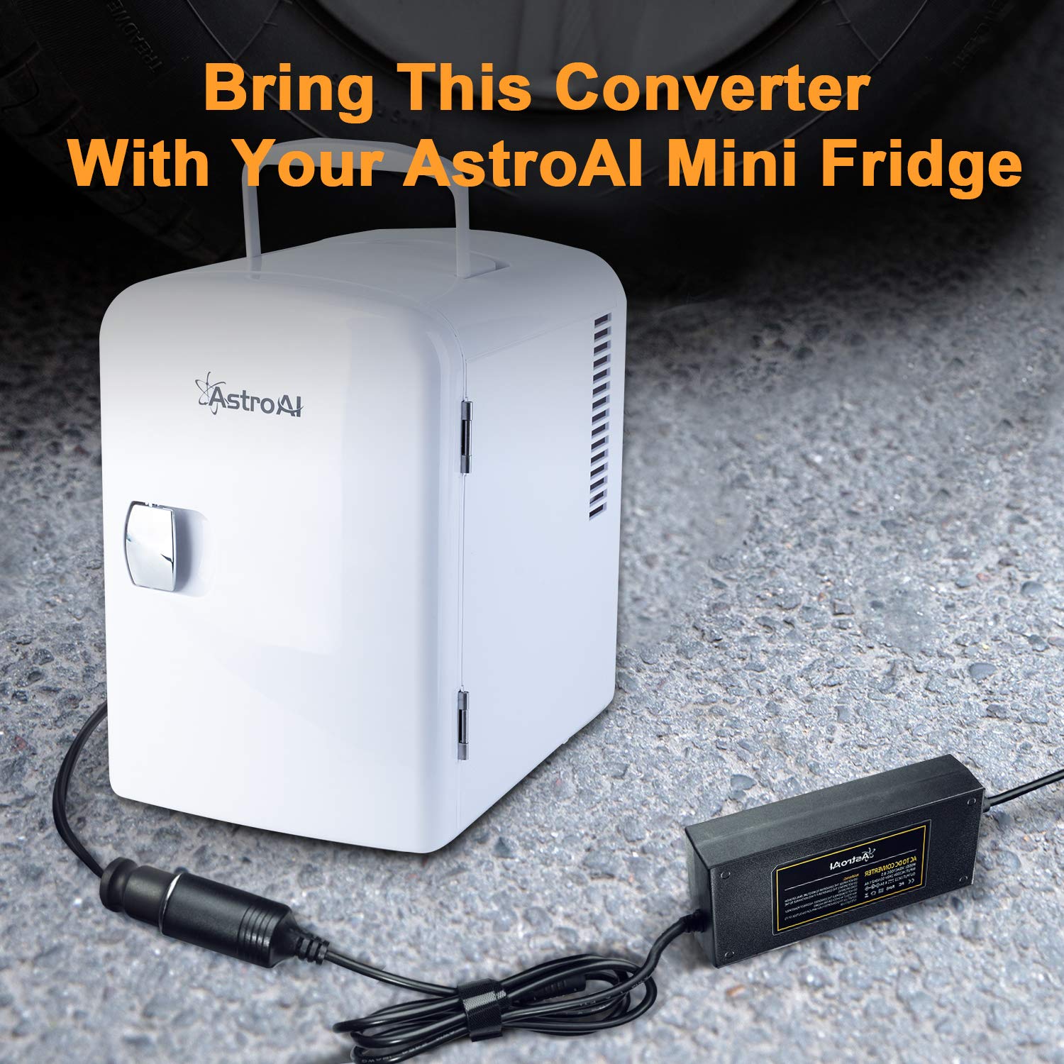 AstroAI Mini Fridge 4 Liter/6 Can Blue AC to DC Converter 8.5A…