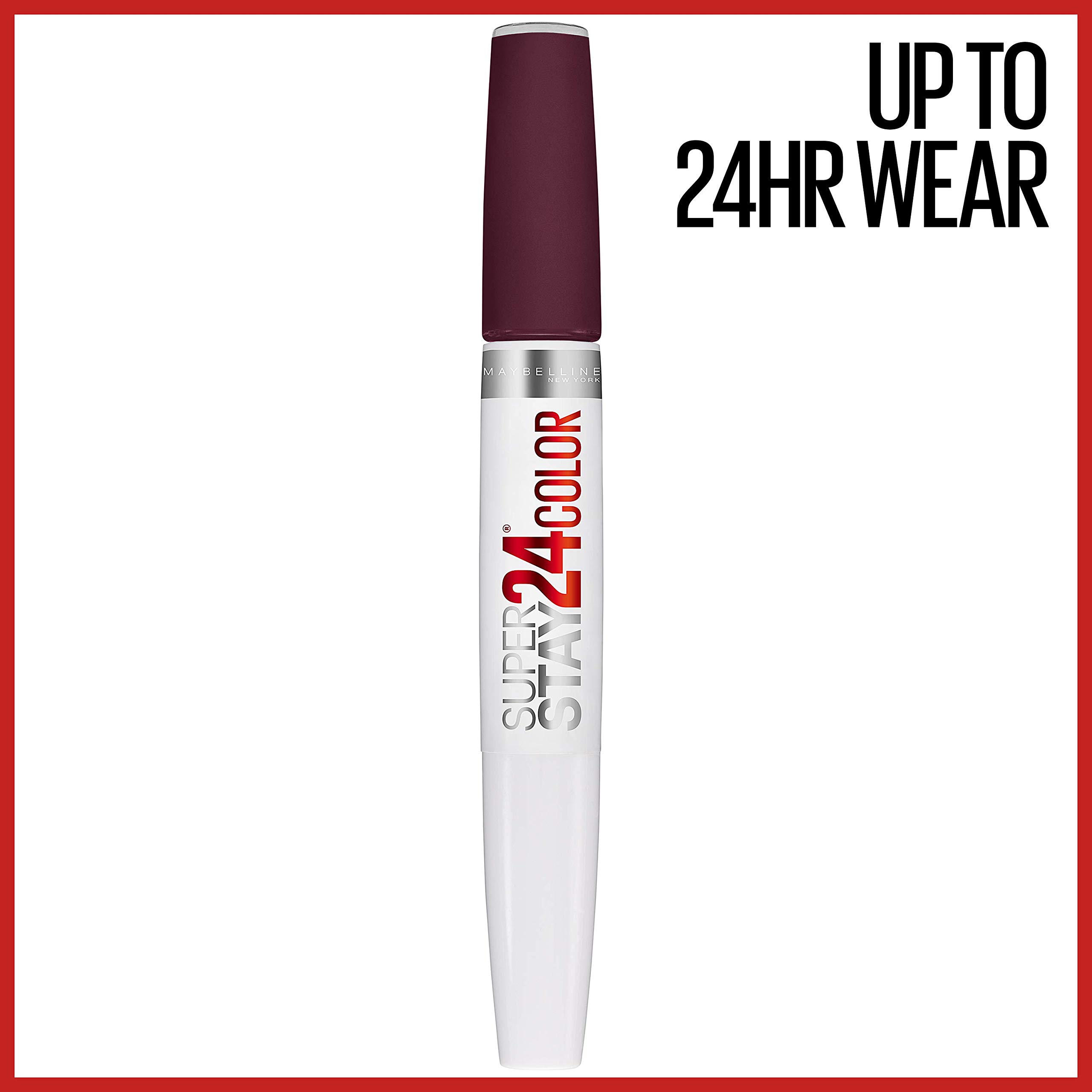 Maybelline Super Stay 24, 2-Step Liquid Lipstick Makeup, Long Lasting Highly Pigmented Color with Moisturizing Balm, Always Heather, Magenta, 1 Count
