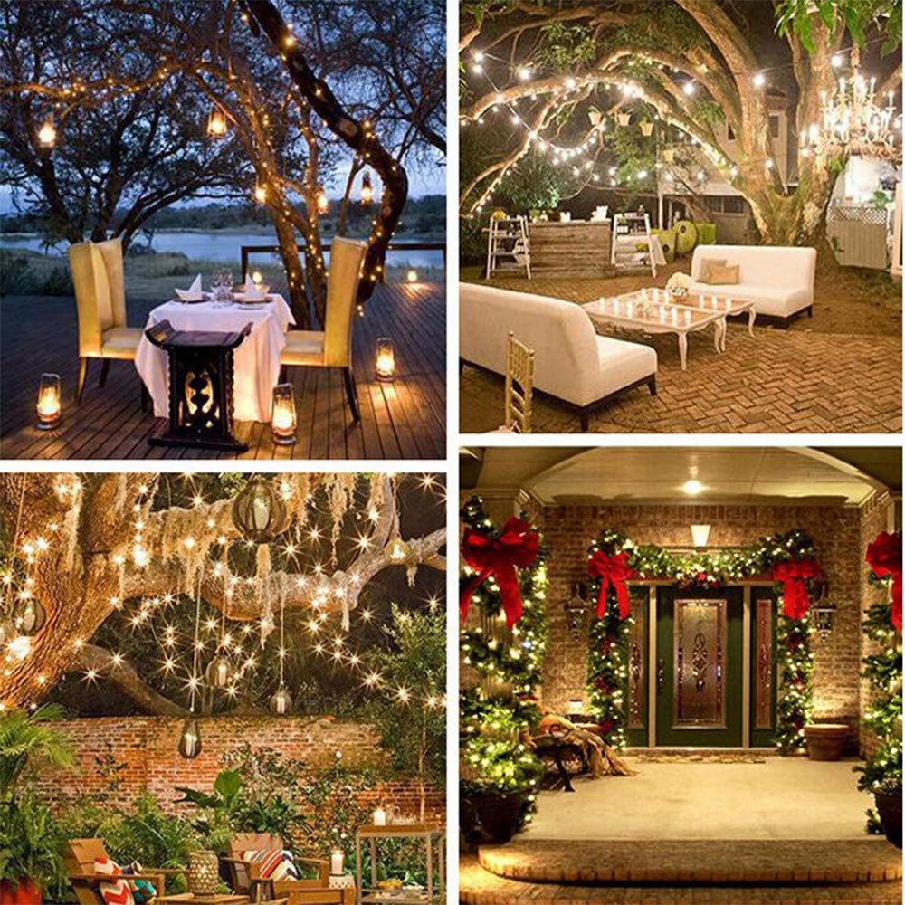 Bcamelys-home Christmas String Lights, Solar Outdoor String Lights, 66Ft 8 Modes Waterproof LED String Lights for Garden Yard Patio Bedroom Gate Party Wedding Camping Christmas Tree Decoration