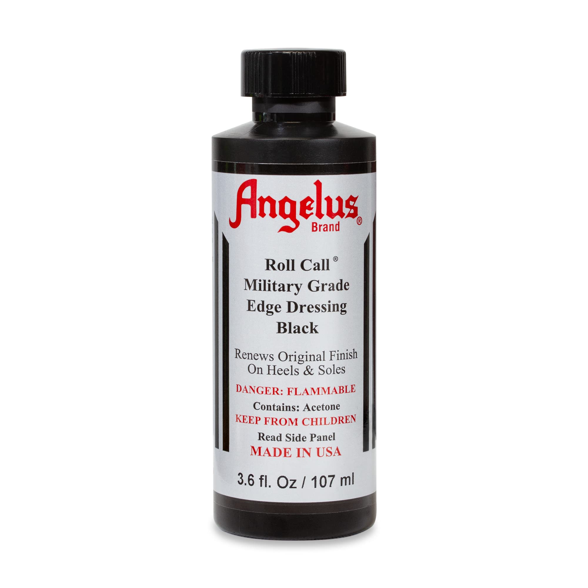 Angelus Roll Call Military Grade Edge Dressing Leather Luster Shine Shoe Polish Instant Shine Black- 3.6oz