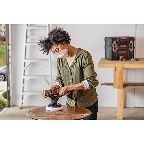 BLACK+DECKER MATRIX 20V MAX Buffer Kit, For Cars, Floors and Furniture, 3500 RPM, Battery & Charger Included, Orange (BCBMT120C1FF)