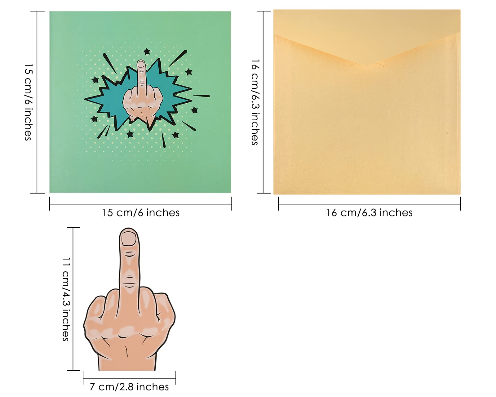 DS. DISTINCTIVE STYLE Funny Birthday Cards Middle Finger Pop Up Card Gag Gifts for Adults