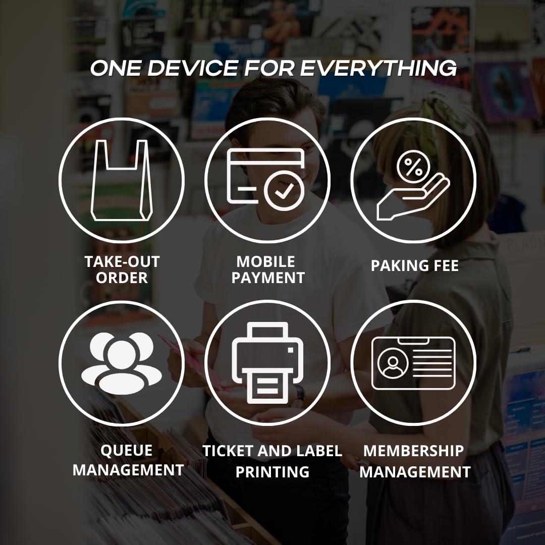 Multzo All in One Point of Sale M9W with 15.6'' Dual Touch Screen. Windows 10 OS and an i3 Processor. Touch Pos with 58mm Thermal Printer for Receipts Wi-fi, 4GB RAM and 64GB ROM. (Black)