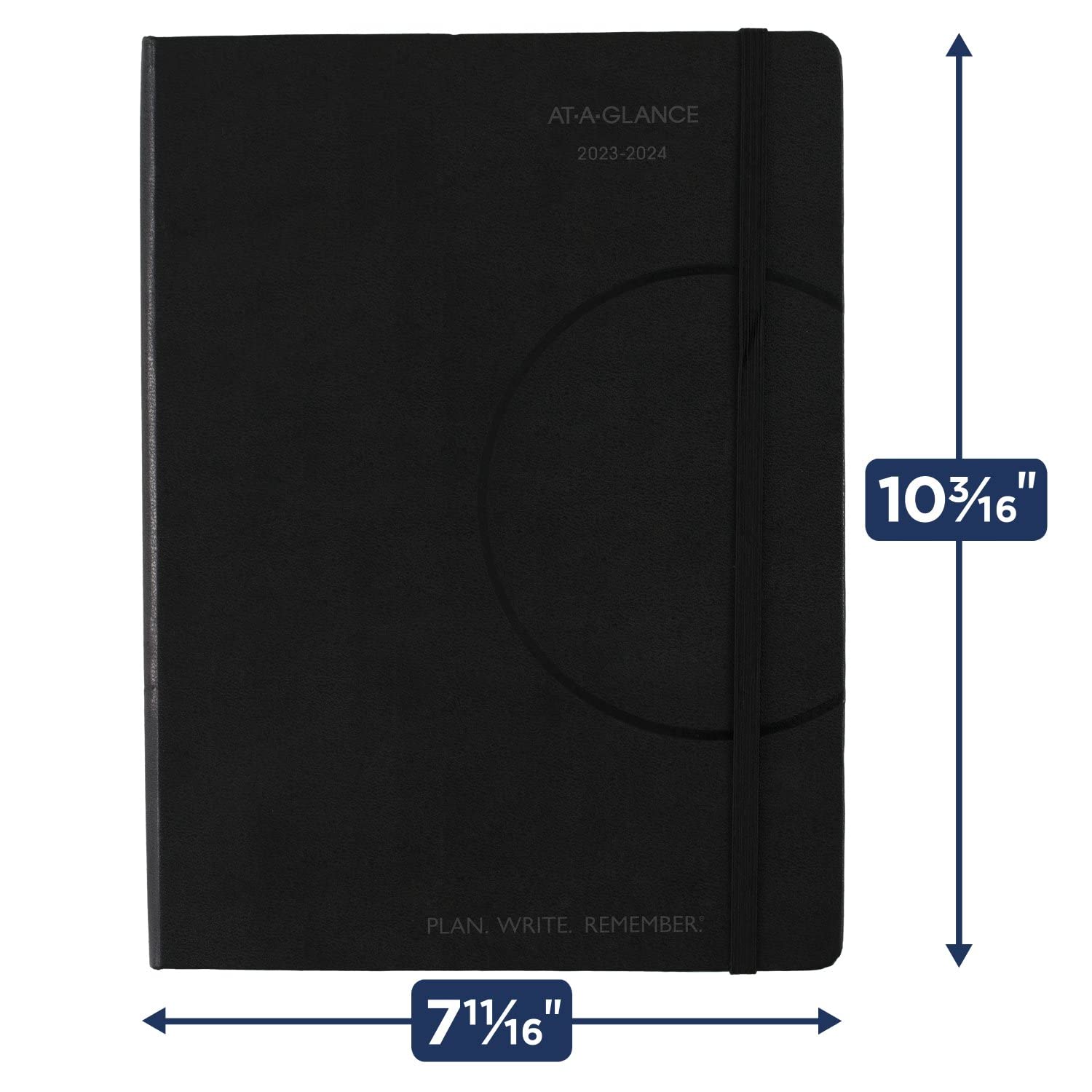 AT-A-GLANCE 2023-2024 Academic Planner, Weekly & Monthly, Hourly Appointment Book, 7-1/2" x 10", Medium, Pocket, Hardcover, Plan.Write.Remember., Black (70795705)