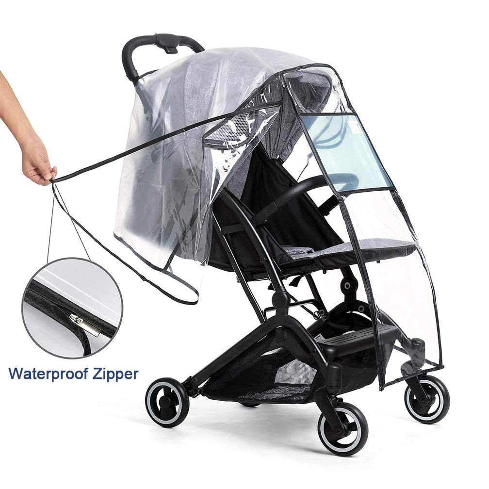 Baby Stroller Rain Cover, Maveek Plastic Stroller Cover Clear for Rain and Wind Shield, Universal Fit Transparent Stroller Accessories for Infant Toddler Newborn Proctection Product Winter All Weather