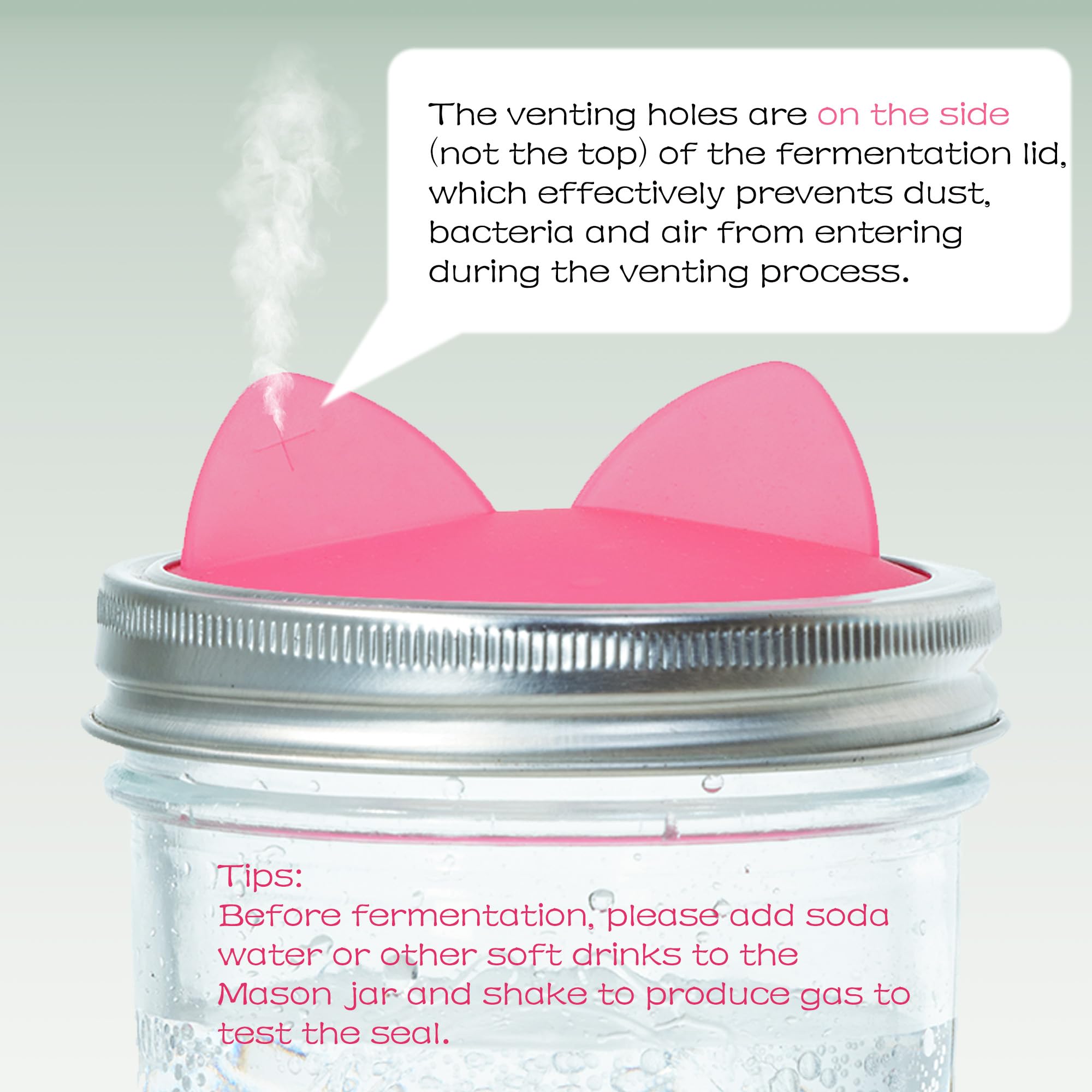 Wingcases Fermentation Lids Silicone Waterless Airlock, Suitable for Wide Mouth Mason Jars - For Making Pickled and Fermented Probiotic Foods, 4 Pack, Morandi Colors