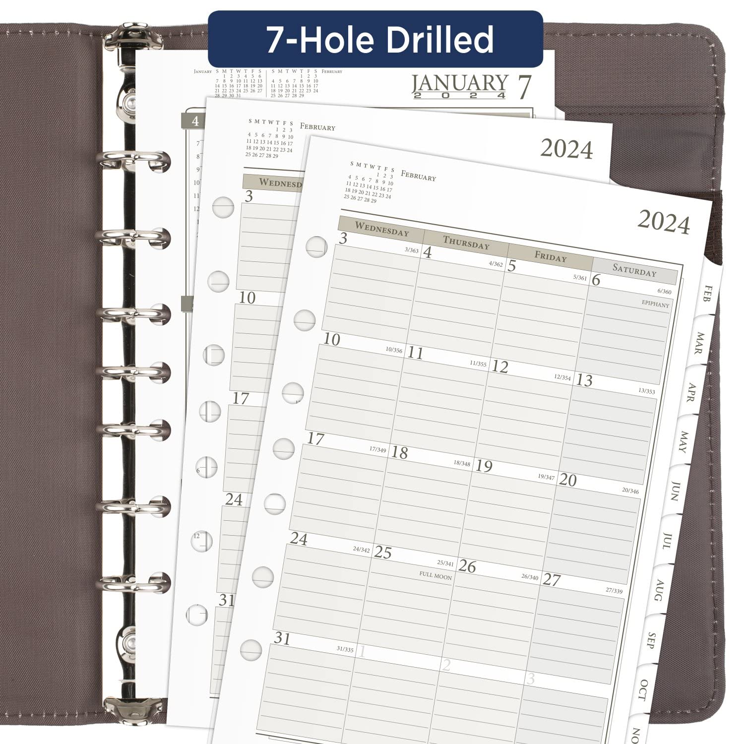 AT-A-GLANCE 2024 Weekly & Monthly Planner Refill, 5-1/2" x 8-1/2", Desk Size, Loose-Leaf (481-285Y-24)
