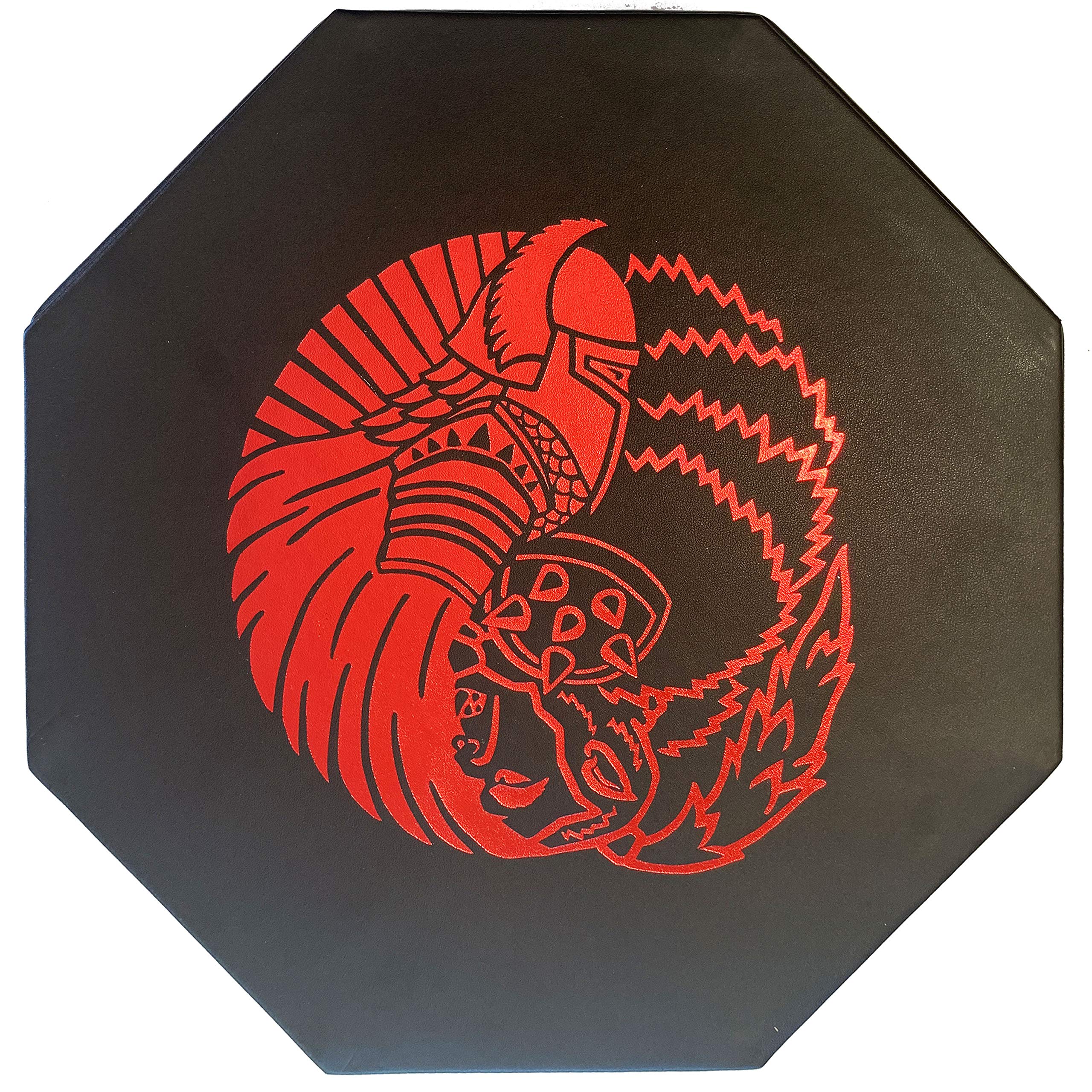 Fantasydice RED Orc Paladin Yin and Yang - Dice Tray - 8" Octagon with Lid and Dice Staging Area- Holds 5 Sets(7 Dice Set/Standard) for All Tabletop RPGs