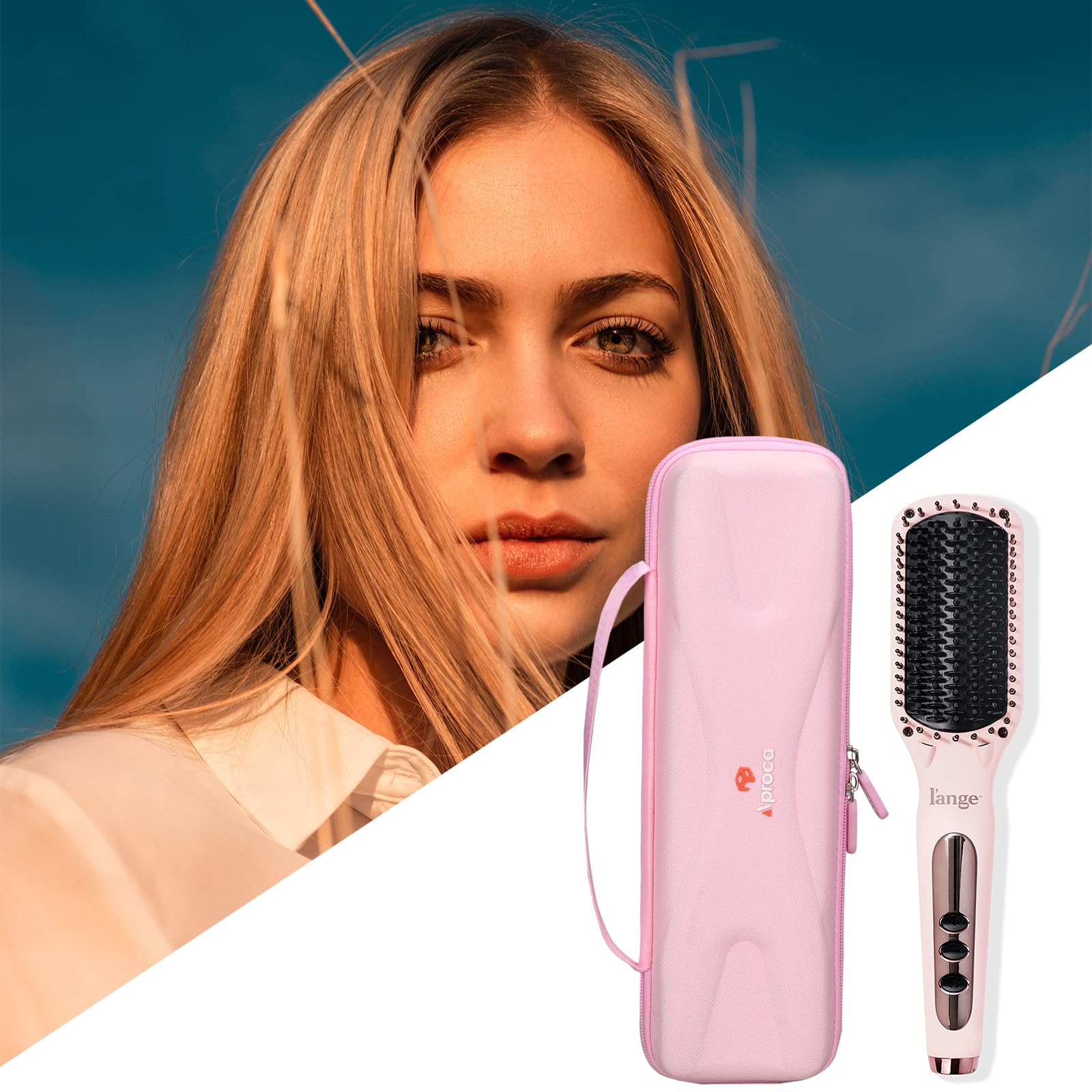 Aproca Hard Storage Travel Case, for L'ANGE HAIR Le Vite Hair Straightener Brush