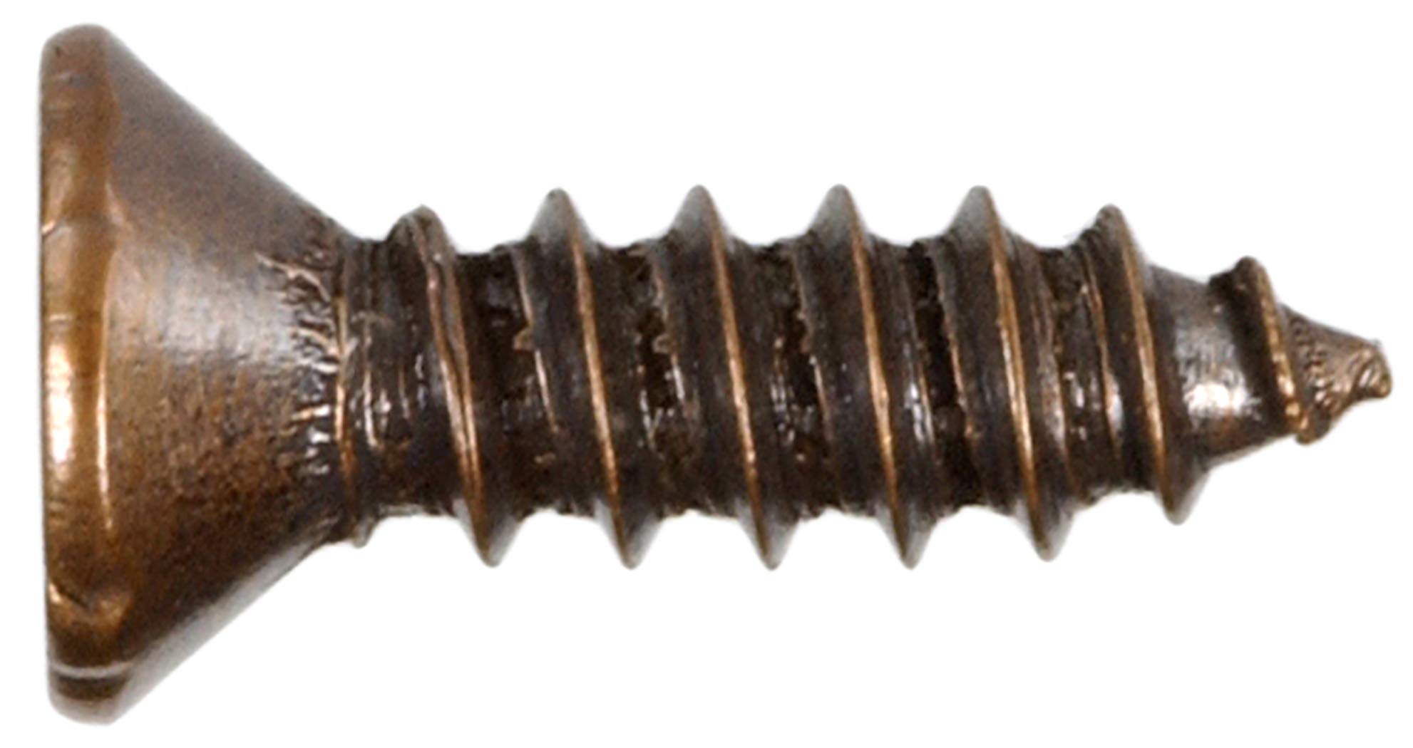 Hillman 2845 6 x 1/2-Inch Flat Head Antique Brass Decorative Sheet Metal Screw, 40-Pack