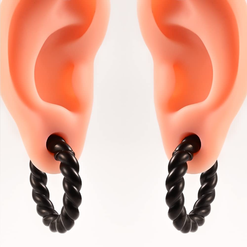 Atomhole 2 PCS Ear Hanger Weights For Stretched Ear Gauges 0g 2g Stainless Steel Ear Heavy Dangle For Women Plugs Tunnels Piercing Body Jewelry (6mm(2G), Silver)