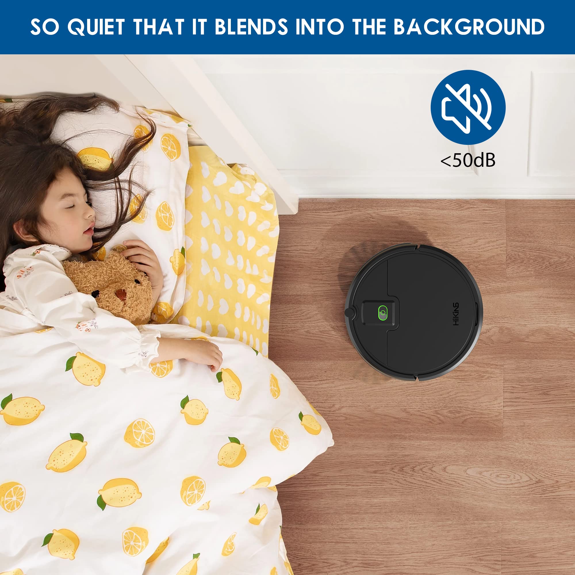 Automatic Self Charging Robotic Vacuum Cleaner, Super Thin Robot Vacuum Cleaner - Strong Suction, Quiet, Tangle Free, Daily Cleaning Robot Vacuum for Pet Hairs, Dust, Scrums, Hardwood Floors & Carpets
