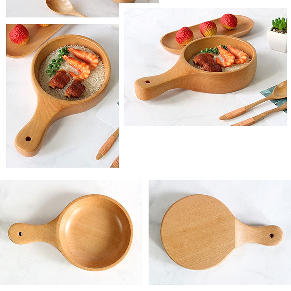 Beilay Handle bowl 26x15x5cm Wooden Bowl Bamboo Bowls Versatile Usage Great For Salad Soup Cereal Fruits Nuts Food Side Dishes - Decorative Modern Serving Bowls