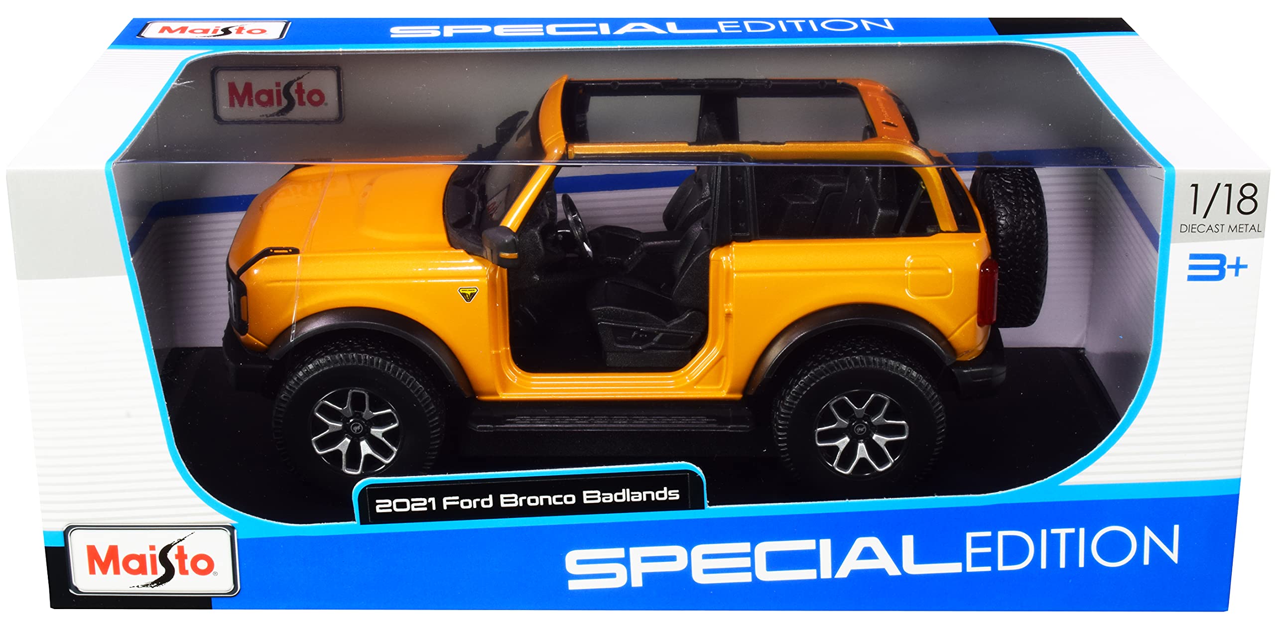 Maisto Diecast Cars 2021 Ford Bronco Badlands Orange Metallic Special Edition 118 Diecast Model Car by Maisto 31457