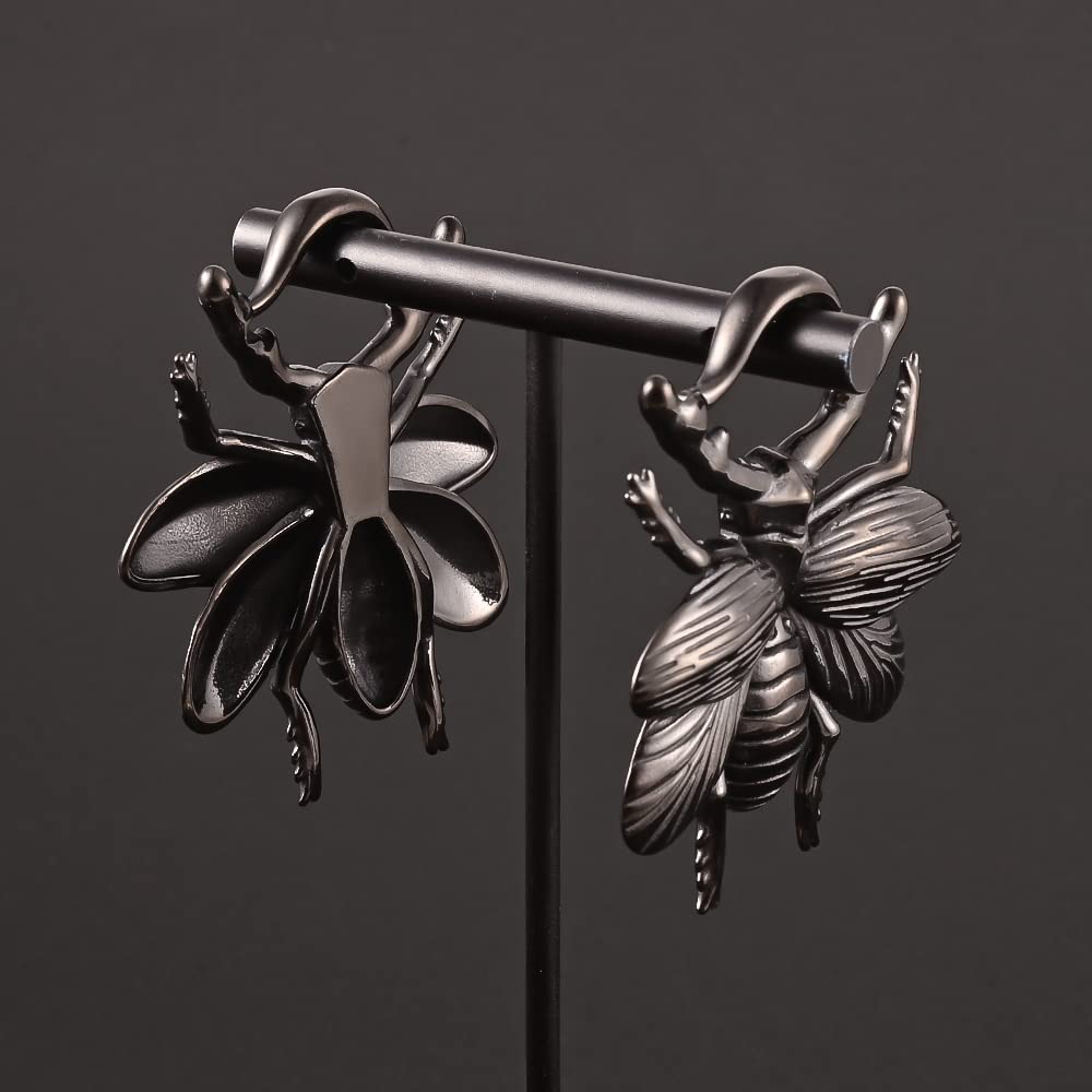 Atomhole 2PCS Bee Ear Weight Hanger for Stretchched Ears Heavy Dangle Gauge for Ears Plugs Tunnels For Women Men (6mm(2G), Black)