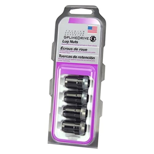 McGard SplineDrive Lug Nut Compatible with Dodge Daytona 1984-1993 | Cone Seat | M12 x 1.5 | 1.24in. Length | 4-Pack | Black | Requires Tool