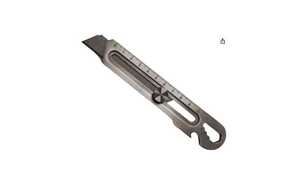 Utility Knife Stainless Steel 6 in 1 Multi Tool Heavy Duty Waterproof Rust Proof Rugged Military Grade Snap Off 18mm Cutter Lightweight Box Arts Crafts Leather Painters Construction Wallpaper